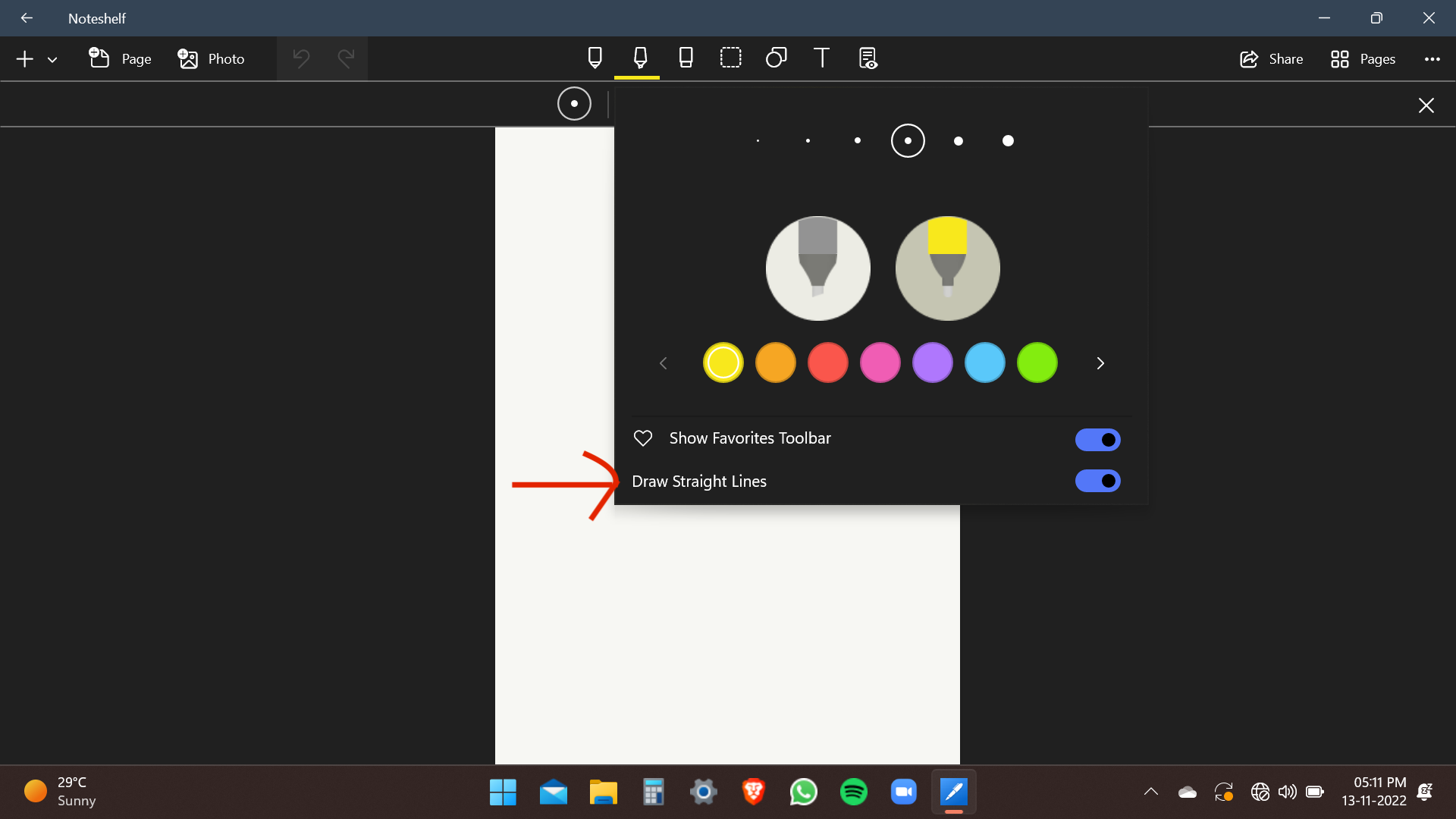 [v1.0.21.0] Draw Straight Lines From Highlighter – Noteshelf Support